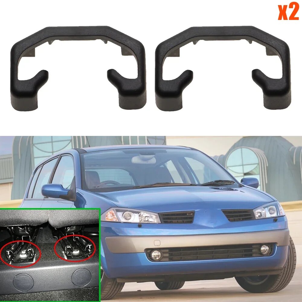 2 шт. для Renault Megane II III 2002 2003 2004 2005 2006 2007-2015, черный зажим для сиденья, скользящая направляющая, заглушка, крышка, новая