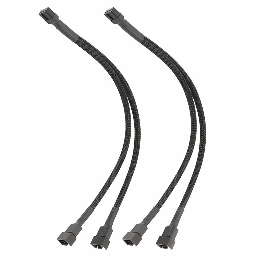 2 вентилятора материнской платы для охлаждения 4-контактного разъема от розетки к розетке, одноточечный удлинитель из двухточечной плетеной сетки