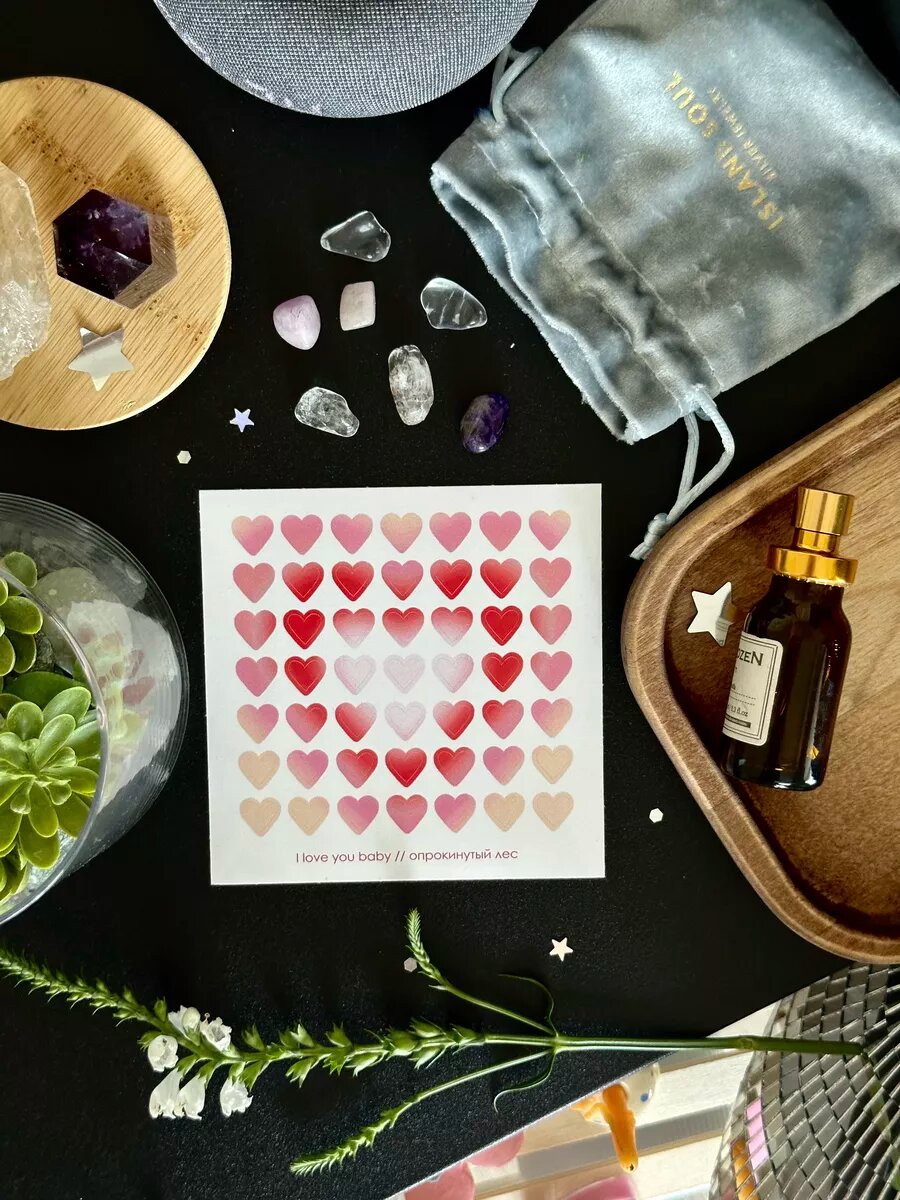 Стикеры виниловые 10х10 см 'сердечки'