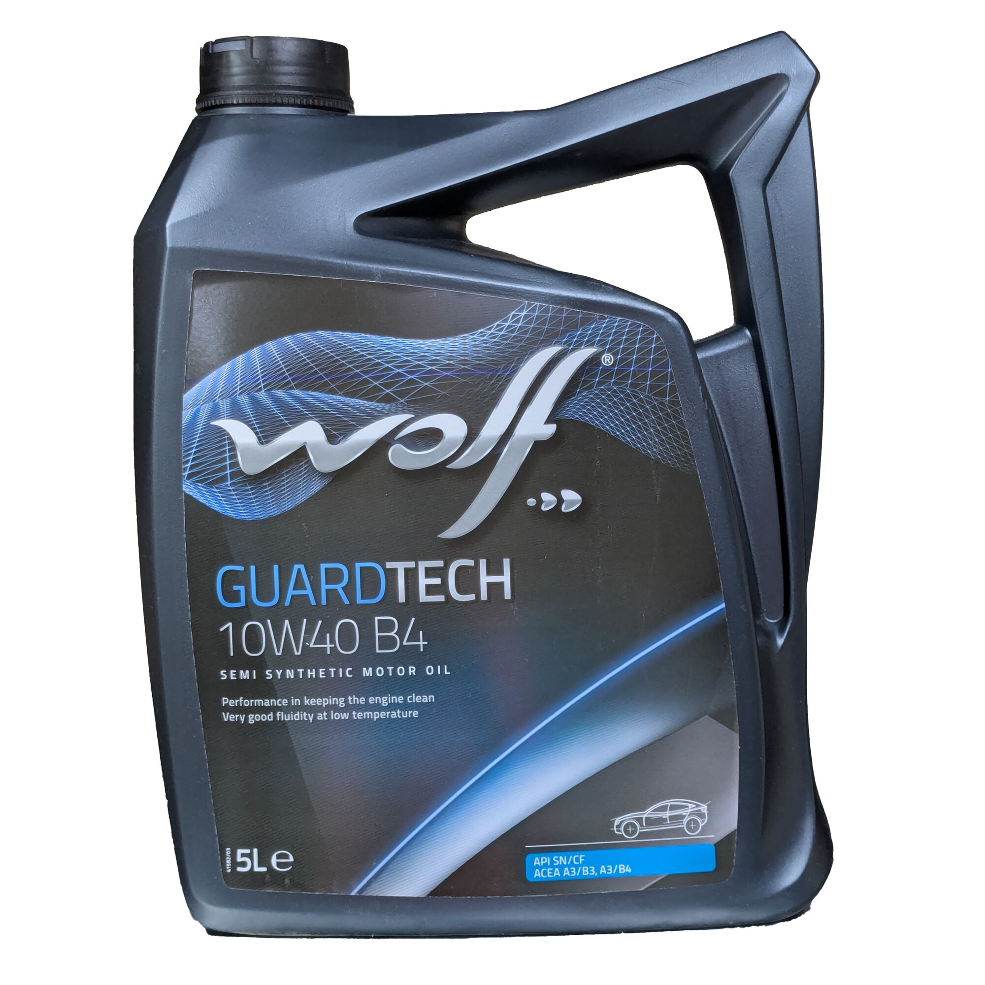 Моторное масло полусинтетическое Wolf "Guardtech" 10w-40 B4, для легковых авто, 5л