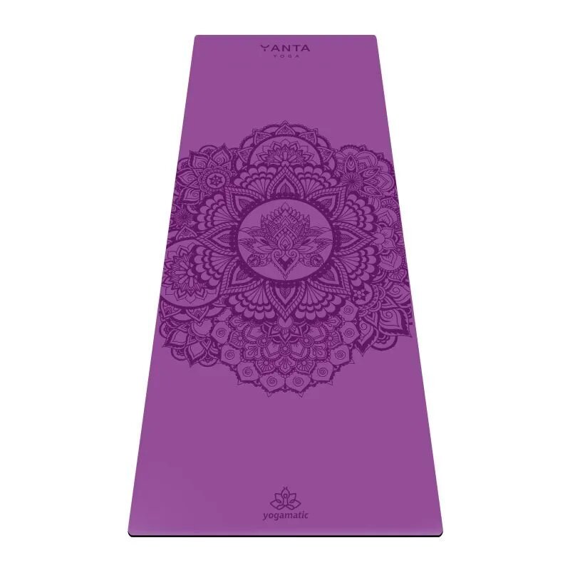 Коврик для йоги и фитнеса Арт Йогаматик Mandala Purple нескользящий каучуковый мандала
