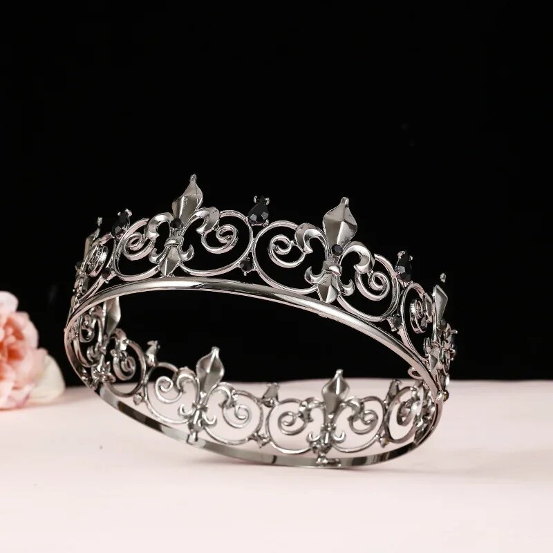 Корона, мужская, европейская, американская, золотая, круглая, многоцветная, универсальная, цвет черный