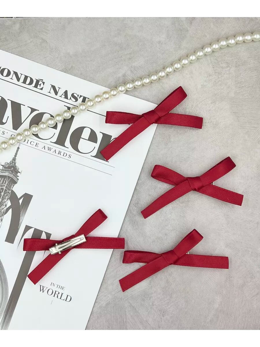 Зажим заколки для волос Ленты бантики 3 шт