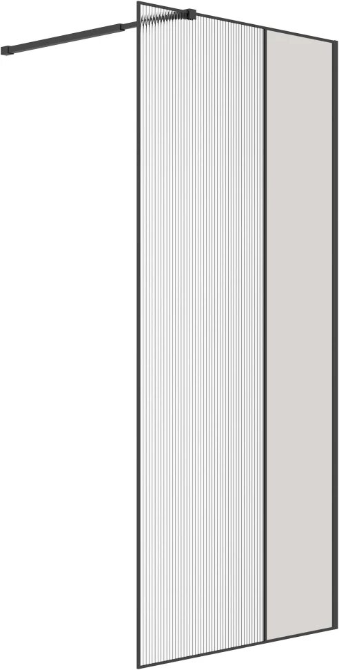 Душевая перегородка Niagara NG-481-12FBLACK 120 см, профиль черный матовый, стекло рифленое/тонированное