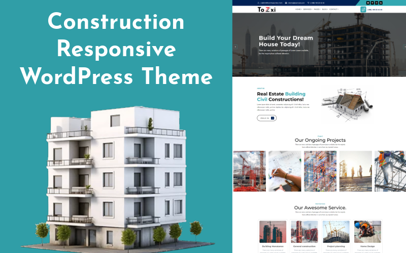 Подарочный сертификат на Шаблон для сайта Вордпресс с демоконтентом Toexi - Construction Responsive WordPress Theme