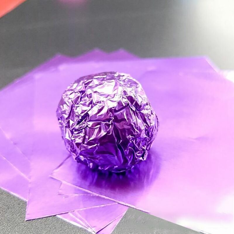 Алюминиевая фольга для конфет и десертов 100 листов 80x80 мм упаковка сладостей шоколада подарков