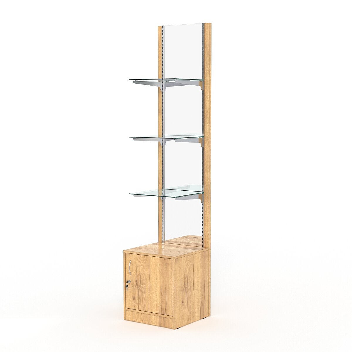 Стеллаж "астерия" №4, задняя стенка Зеркало, Дуб Золотистый. Производитель товара - компания Westcom.