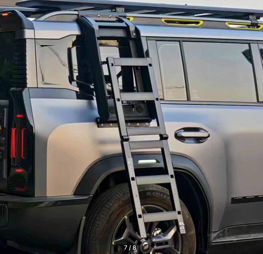 Боковая лестница для внедорожника Jetour T2, раздвижная, Черный