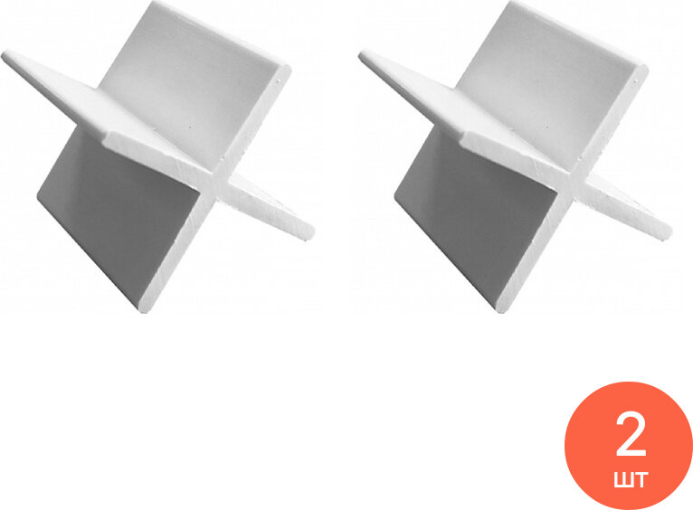 Крестики DECOR / Декор многоразовые для кафельной плитки, пластиковые, белые, 2мм, 20шт. в упаковке / крепеж (комплект из 2 шт)