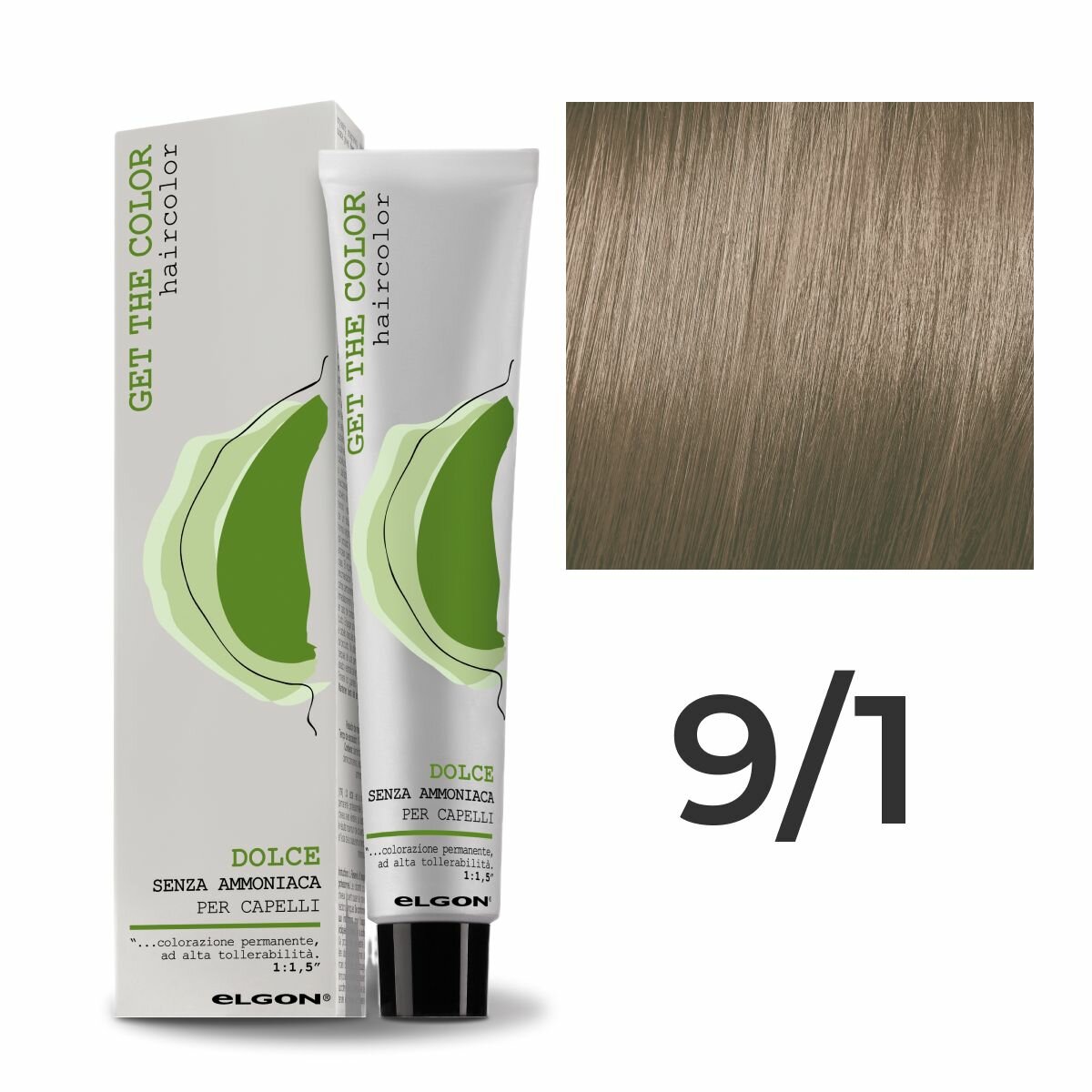 Крем - краска для волос профессиональная Elgon Get the Color Dolce 9/1 Блонд Пепельный 100 мл