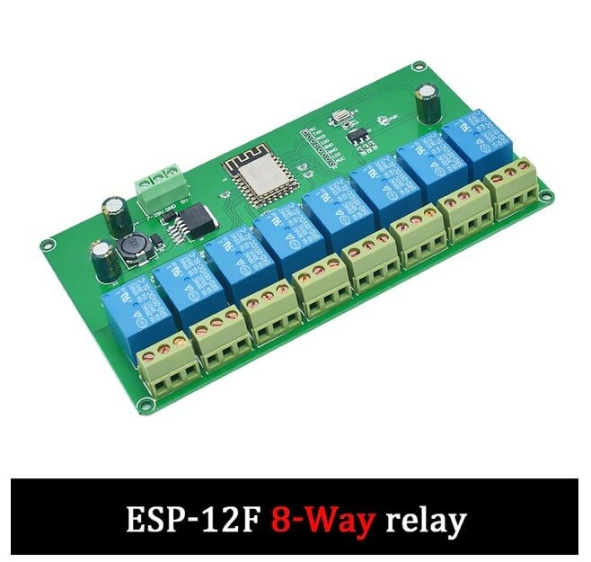 Реле вай фай 8 канальное DC 7-28В на базе ESP 12F программируемое