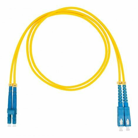 Шнур оптический коммутационный (патч-корд)LC-SC дуплекс (duplex) OS2 нг(А)-HF 1.0 м желт. Datarex DR-220141