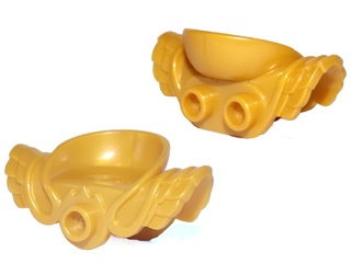 Minifigure Armor Shoulder Pads with Neck Protection, Front Stud and 2 Back Studs, 15086 Pearl Gold U