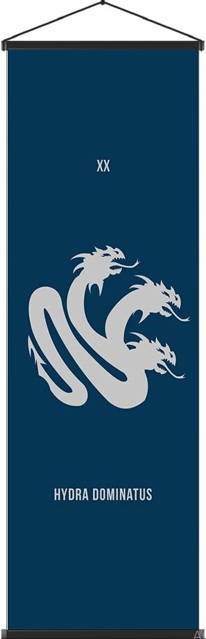 Вертикальный штандарт флаг легиона Альфа легион Космодесант Астартес Warhammer 40000, шёлк, 50х150 см