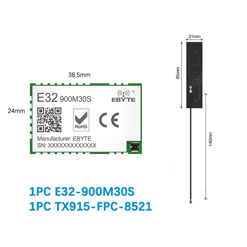 Беспроводной модуль Lora EBYTE E32-900M30S 1pc with FPC Antenna