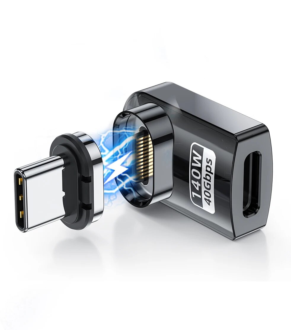 Для Macbook Pro Air USB 4.0 Магнитный адаптер USB C Разъем типа C PD140W Быстрая зарядка 40 Гбит/с 8K при 60 Гц Конвертер Передача данных