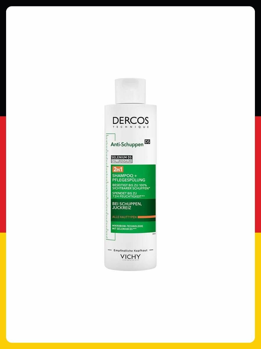 Шампунь для волос Vichy Dercos anti-dandruff 2in1 and conditioner, 200 ml