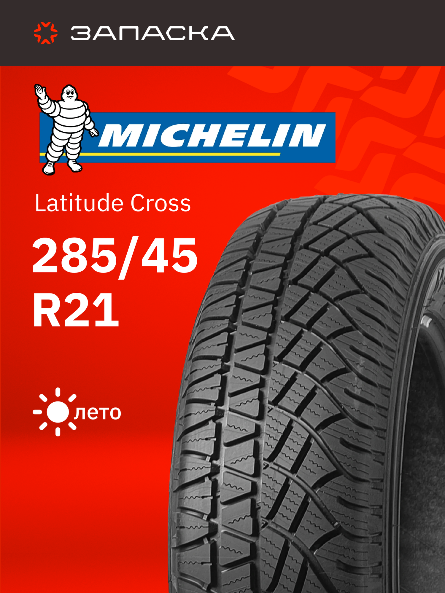 Шины летние 285/45R21 Michelin Latitude Cross 113W XL
