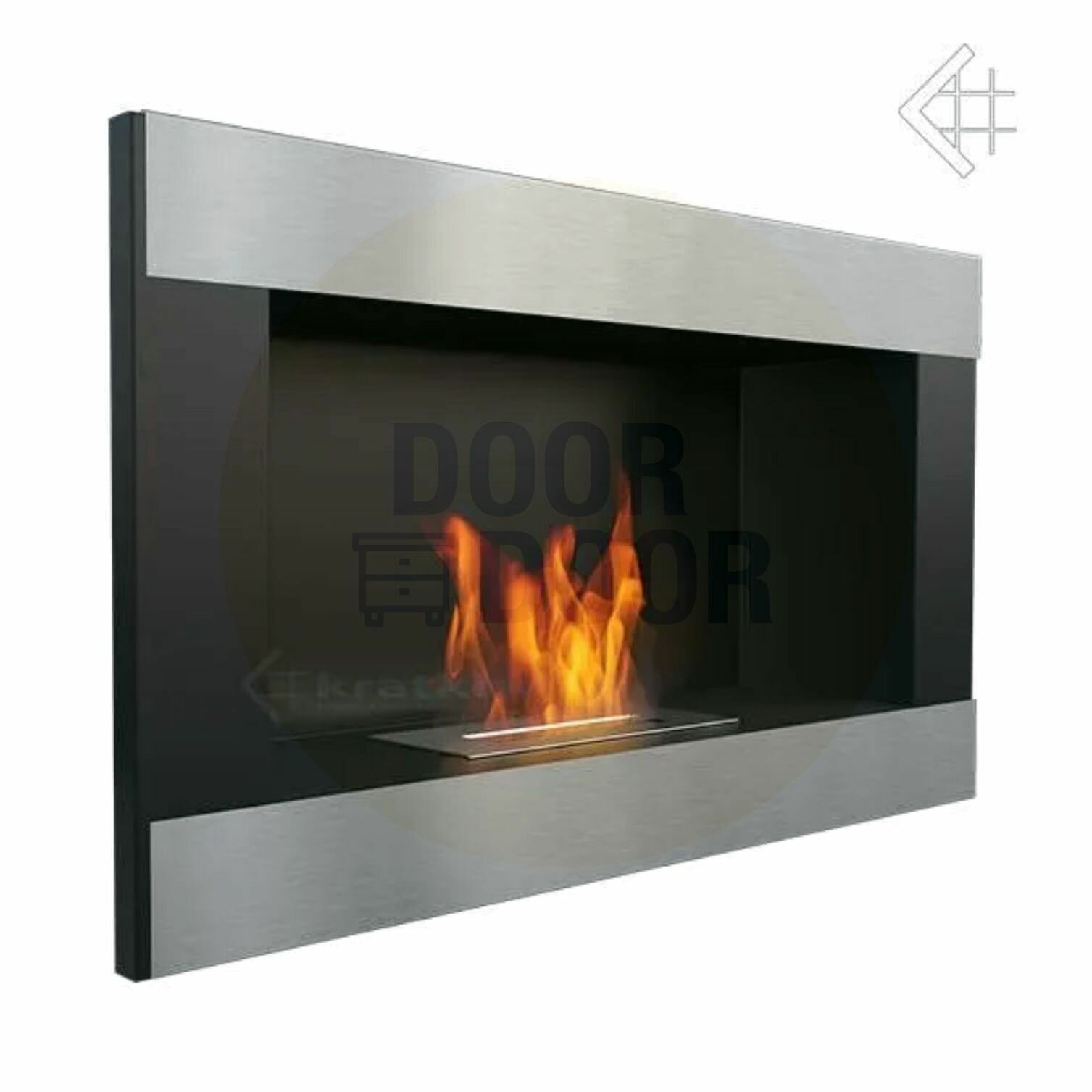 Биокамин Kratki DELTA 2 SLIM, Металл, черный, 90x40x10,3 см