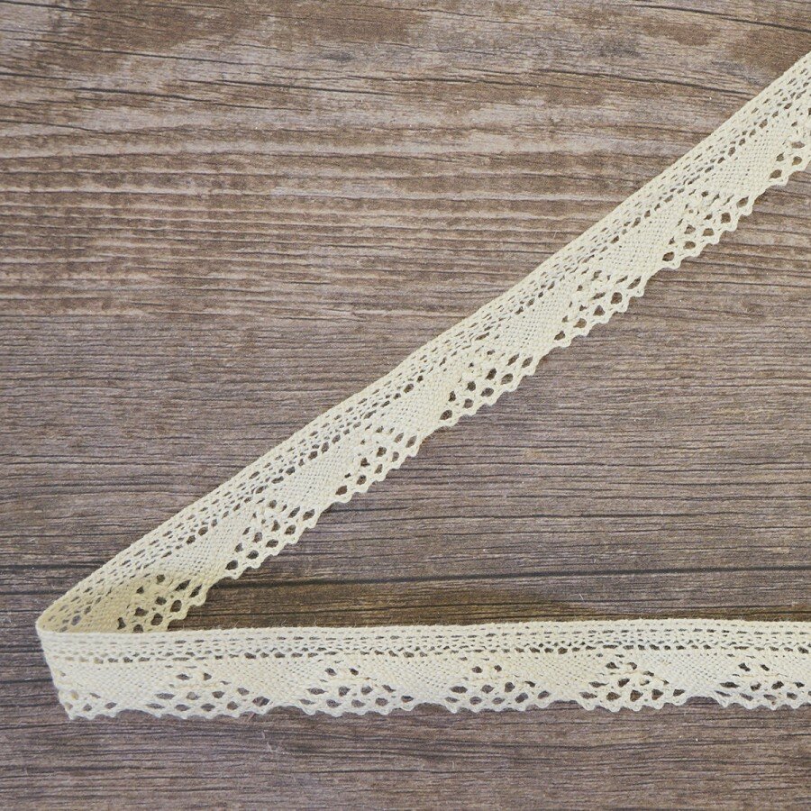 Кружево хлопковое на картонной катушке, цвет натуральный 5 м натуральный HEMLINE VL12.020