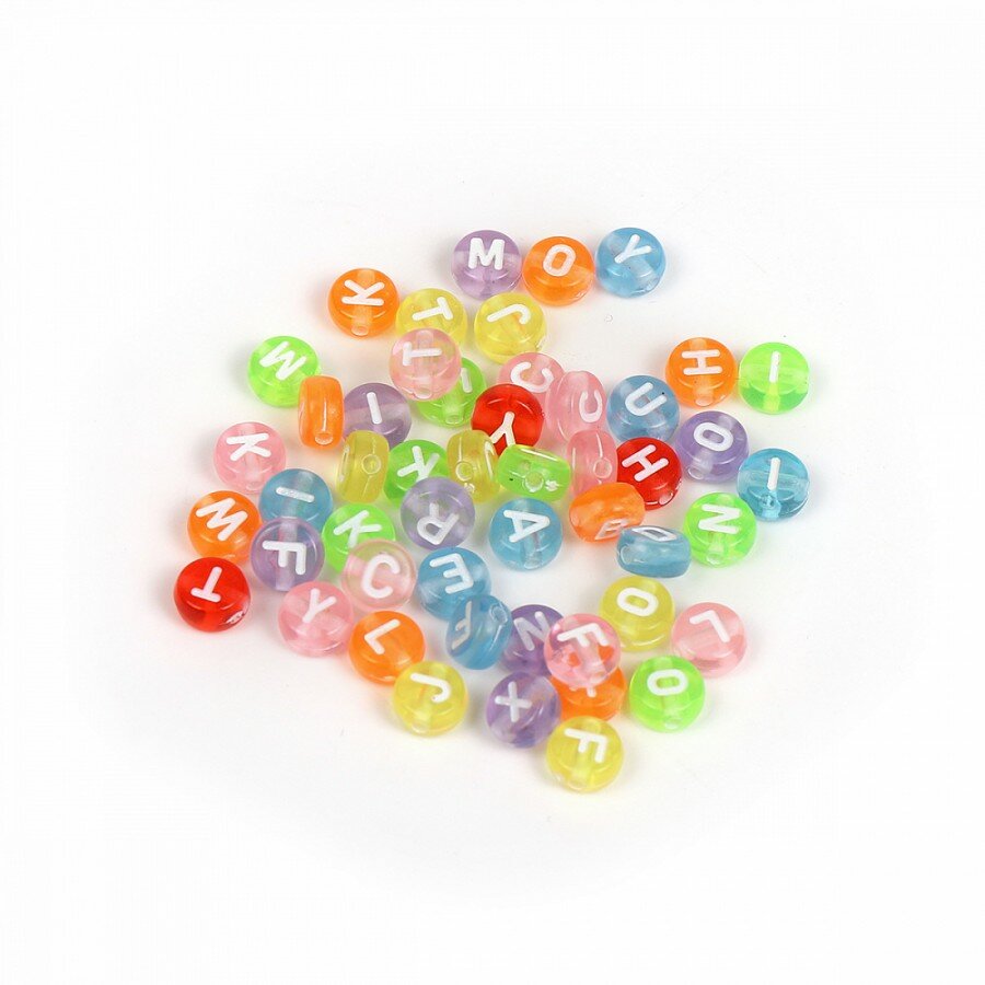 Бусины буквы английские M4H-B003 уп.500г
