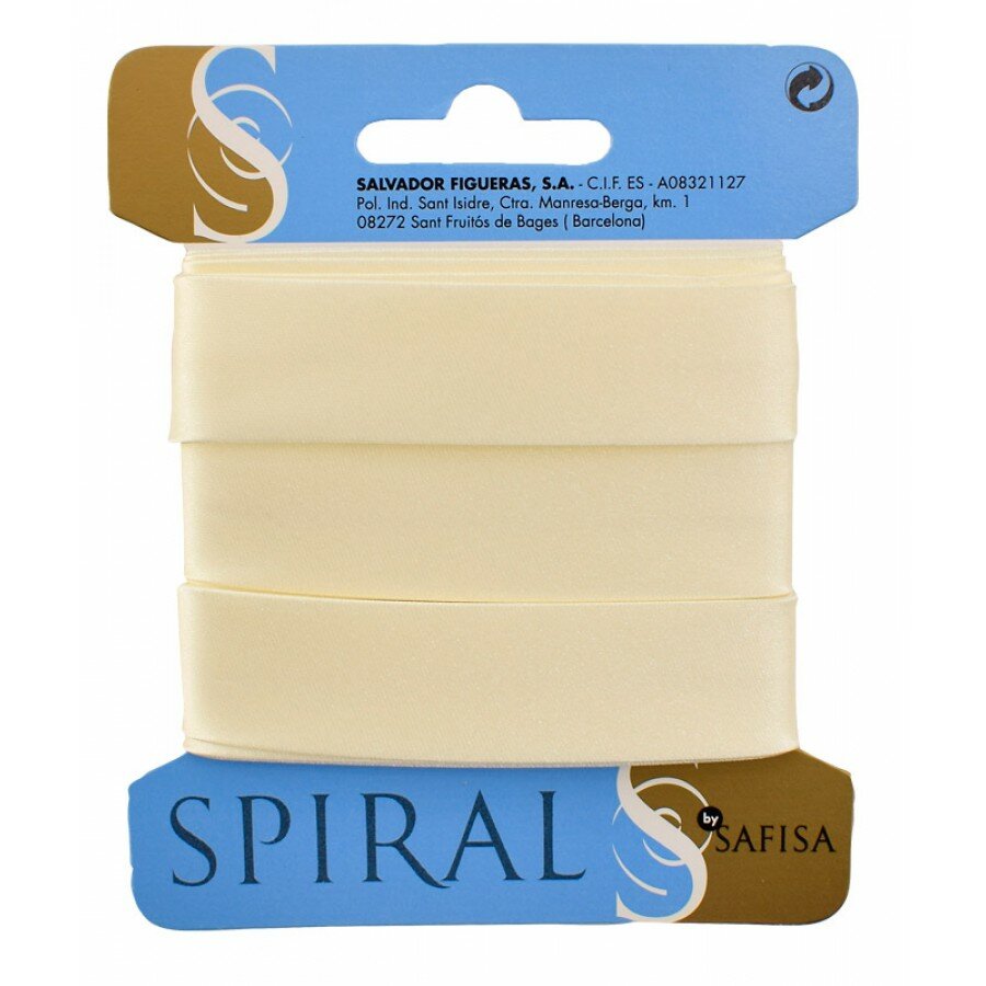 Косая бейка атласная на блистере SAFISA, 20 мм, 2,5 м, цвет 56, кремовый