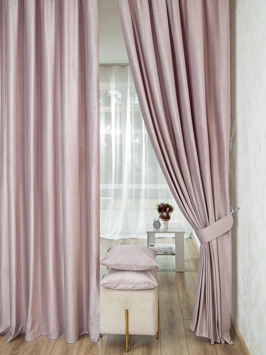 Шторы бархат антикоготь 250х240 (2 шт), Evrika Home
