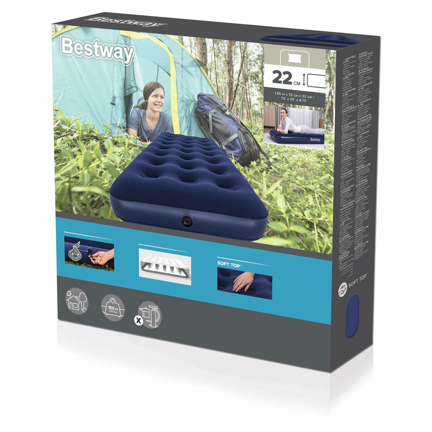 Bestway Надувной матрас 76х185х22 см до 150 кг 67000