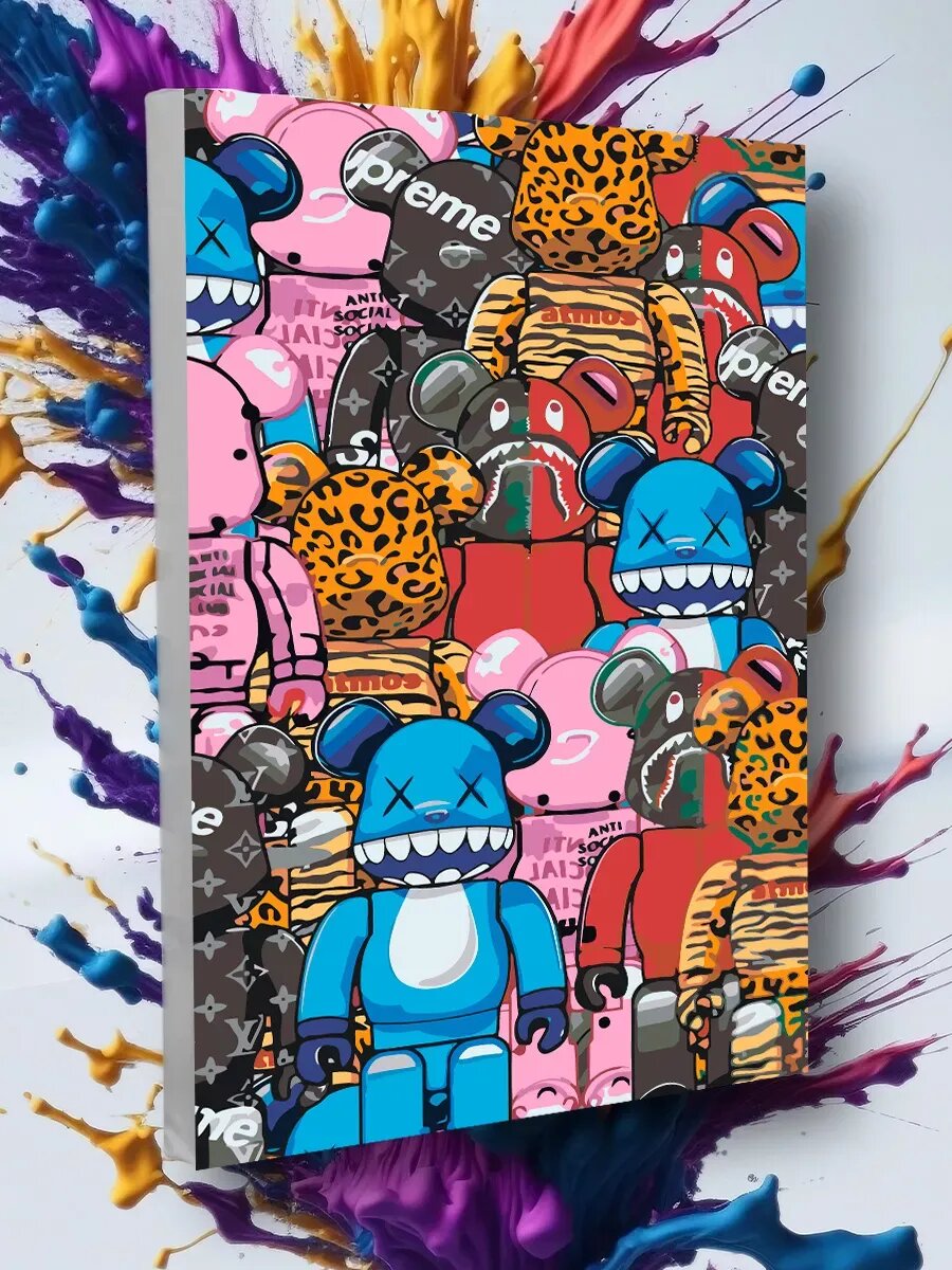 Картина по номерам Bearbrick Медведи