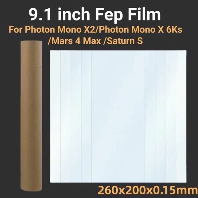 Пленка FEP 9,1 дюйма для 3D-принтеров Photon Mono X2/X 6Ks/Mars 4 Max/Saturn S, 5 шт