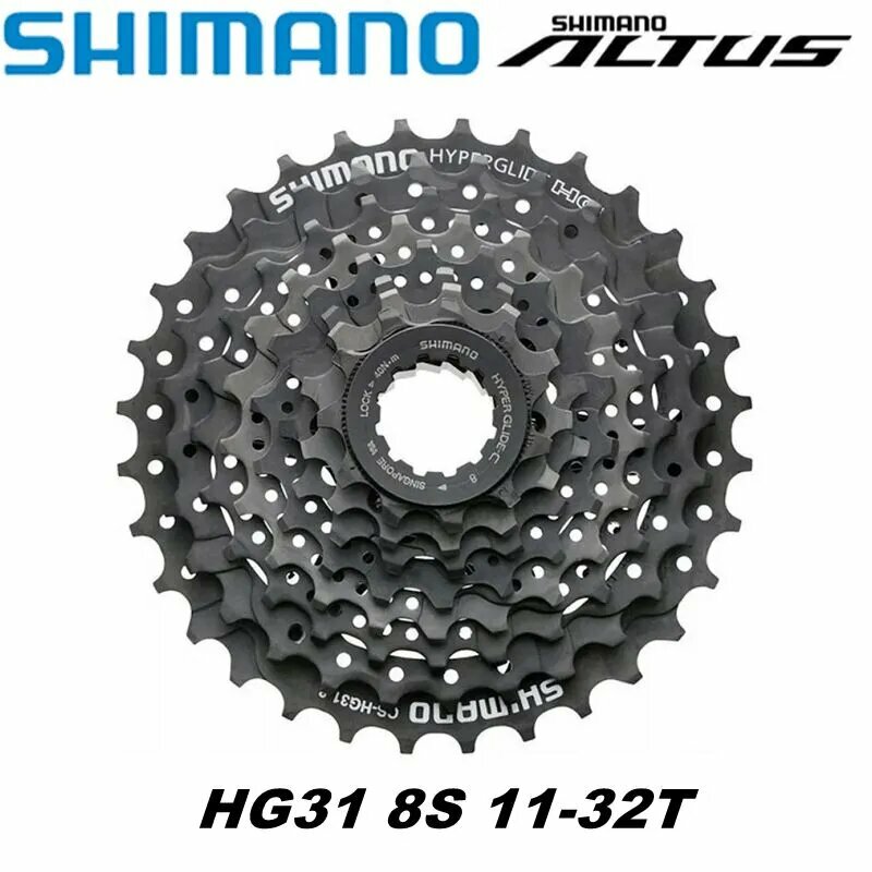 Кассета Shimano CS-HG31-8,11-32T,8 скоростей, Велосипед Маховик, Чёрный