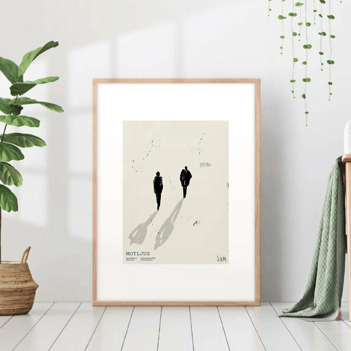 Постер "Люди и тени репродукция" 40x50 без рамки для интерьера на стену