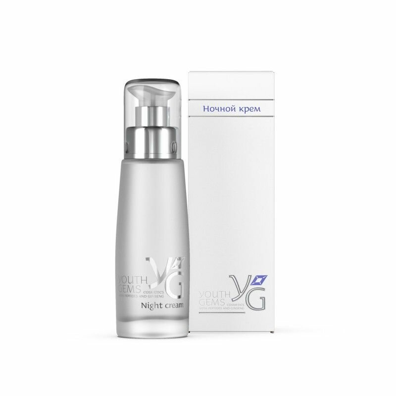 Ночной крем Youth Gems с пептидами и женьшенем - восстановление, питание, омоложение