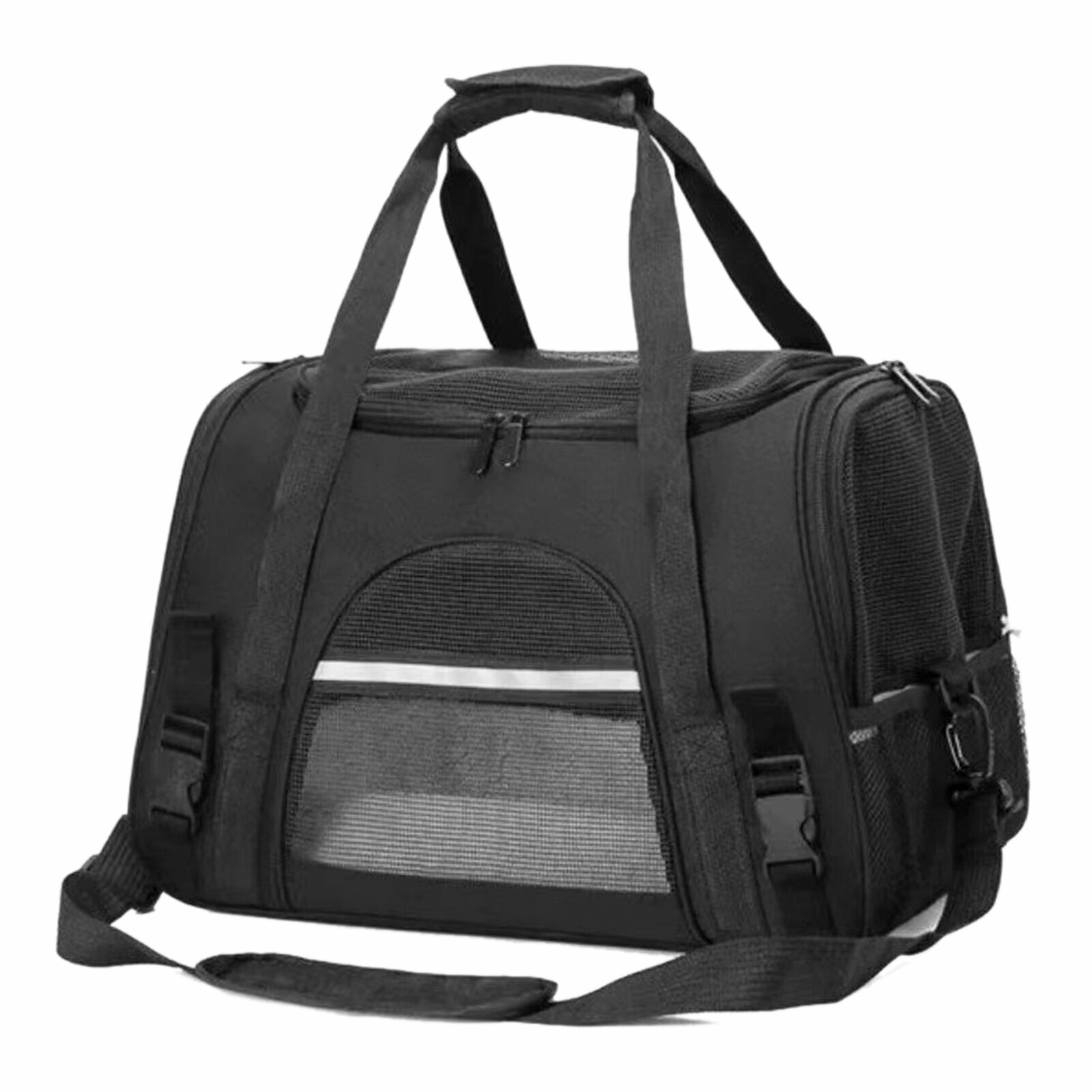 Pet Carrier Portable Cat And Dog Outgoing Bag Breathable Pet Car Carrying Bag, Black, Grey, Oxford, 43*28*25cm, 16.9*11.0*9.8in, 45*36*3cm, 17.7*14.2*1.2in, 700g, 24.7oz, 1* Pet bag, 1* Adjustable straps, 1* Plush mat