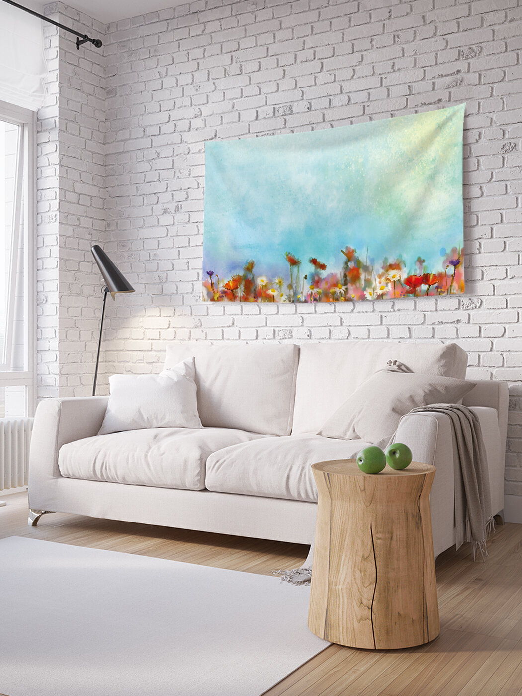 Фотопанно на стену горизонтальный постер 100х150 "Ромашково поле", JoyArty