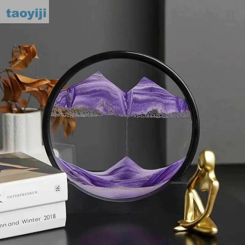 Картина с движущимся песком для релаксации и декора уникальный подарок с голубым песком в белой рамке