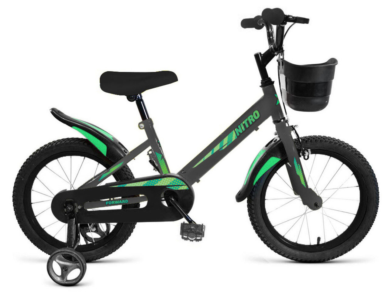 Детский велосипед Forward Nitro 14 (2023) 14 Темно-серый (95-110 см)