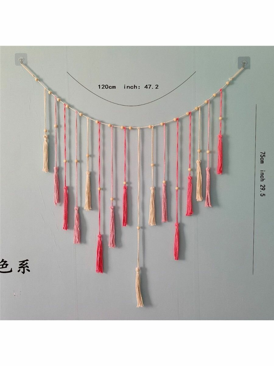 Макраме настенный фото дисплей бохо декор гобелен фото органайзер, C,75x120, зеленый