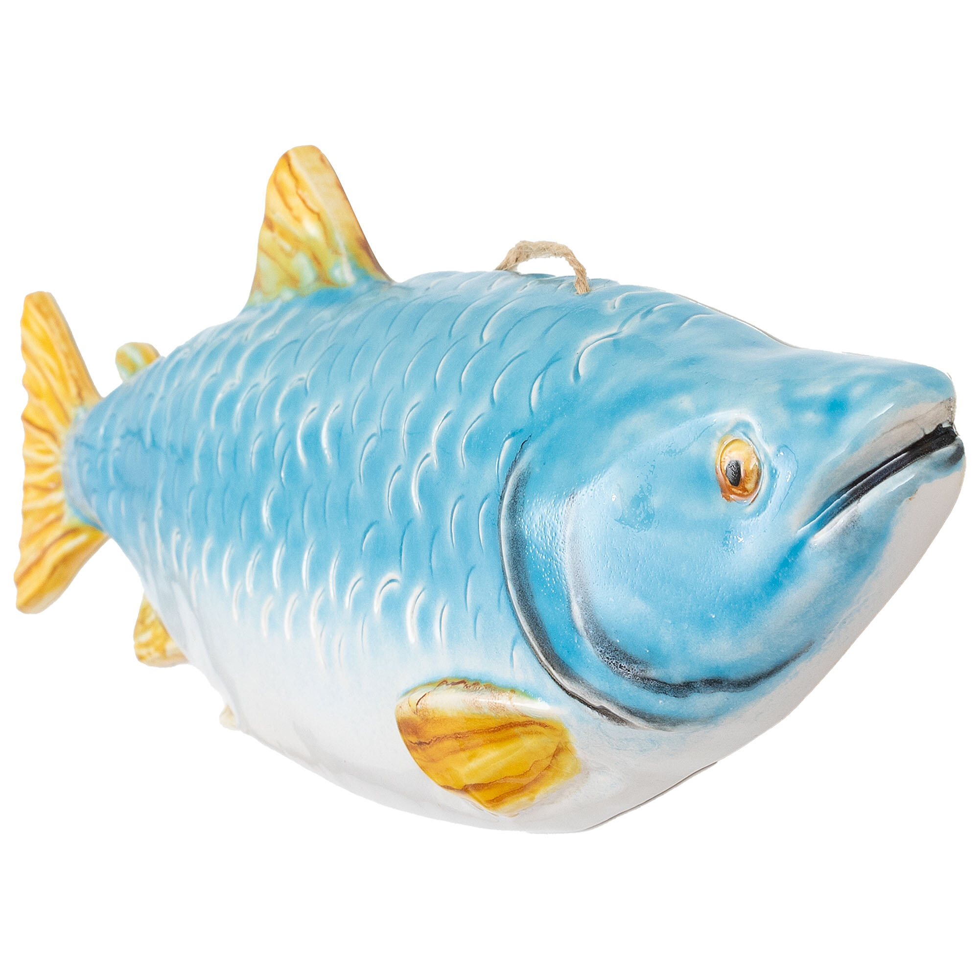 Панно декоративное Рыба лосось после нереста керамическое авторской ручной работы (КМА-ПД-121)