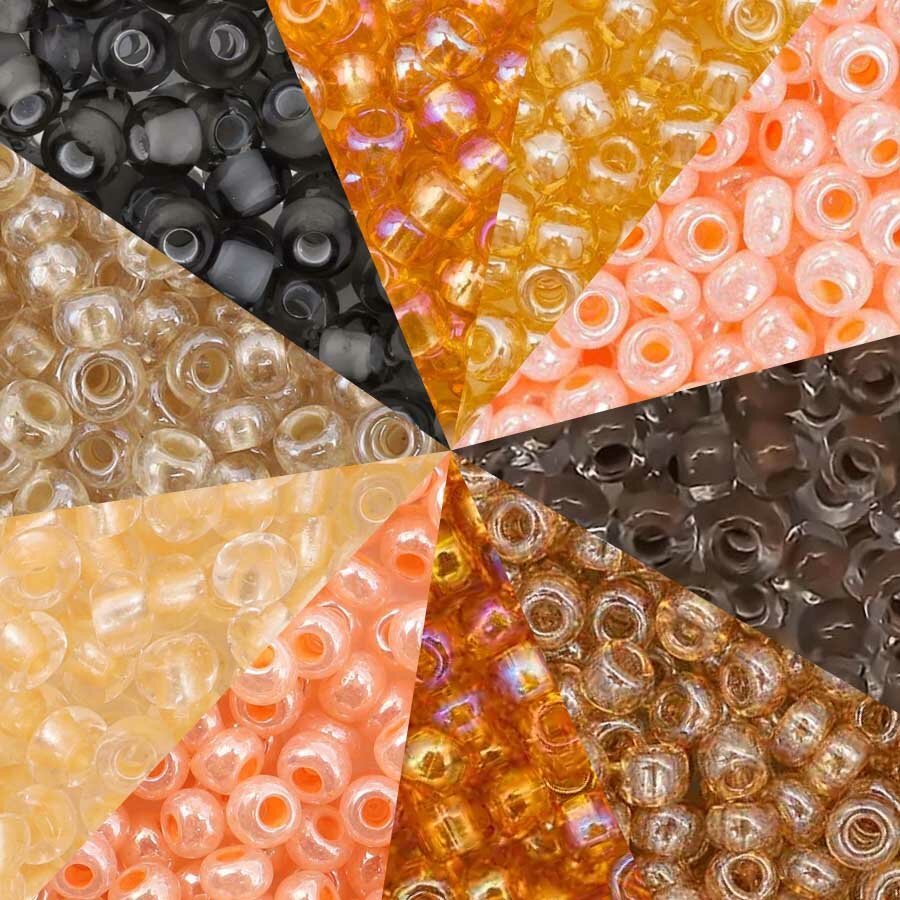 Бисер набор из 10 цветов по 5 г, чешский Preciosa 36, стеклянный, № 10/0, диаметр 2,3 мм