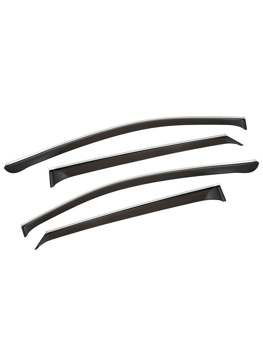 Дефлекторы окон хром MAZDA CX-5 II 2017-, 4 шт, ветровики CHROMEX / Мазда СХ-5