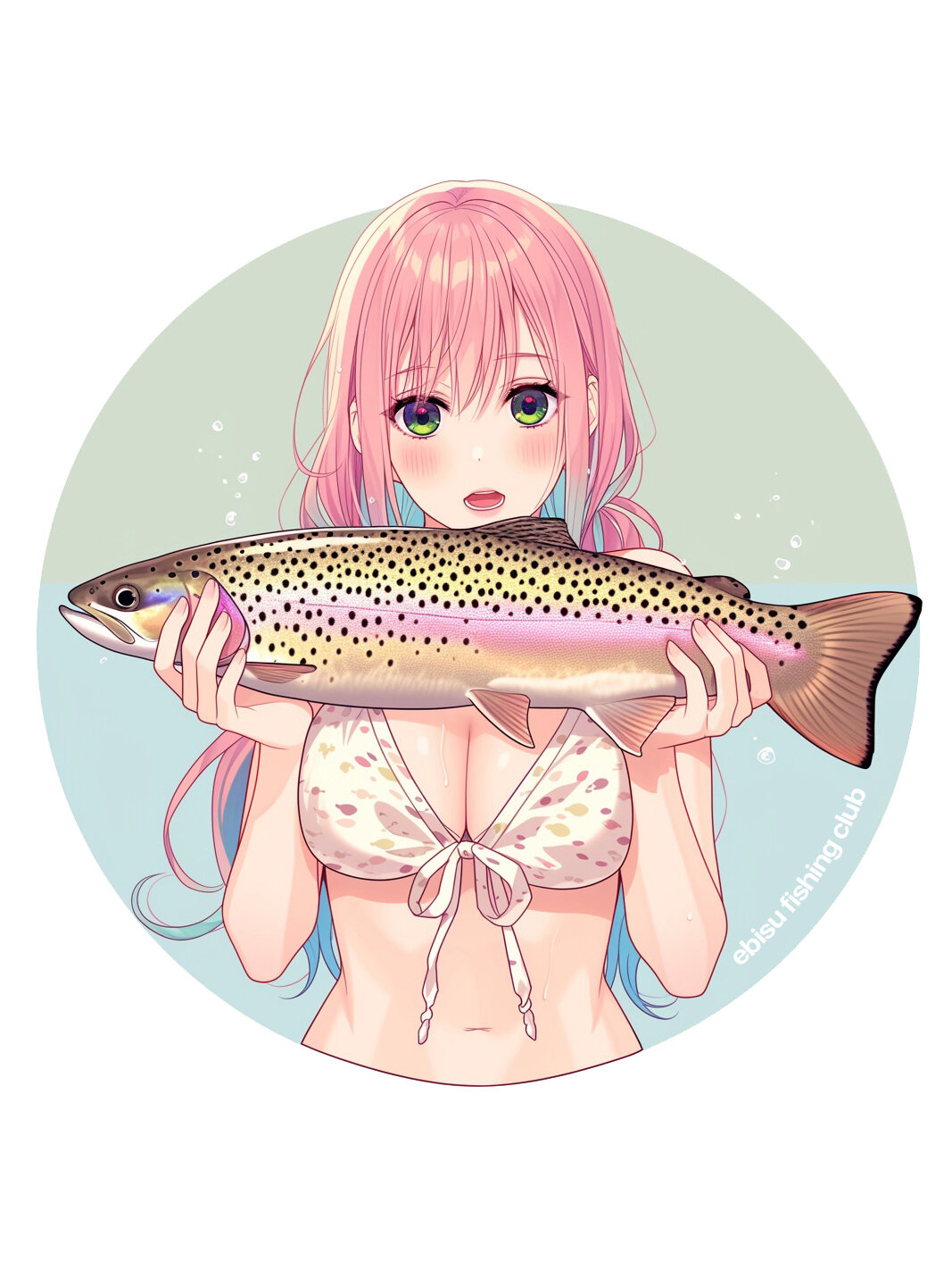 Наклейка для рыбаков Ebisu Fishing Club #Pink Trout