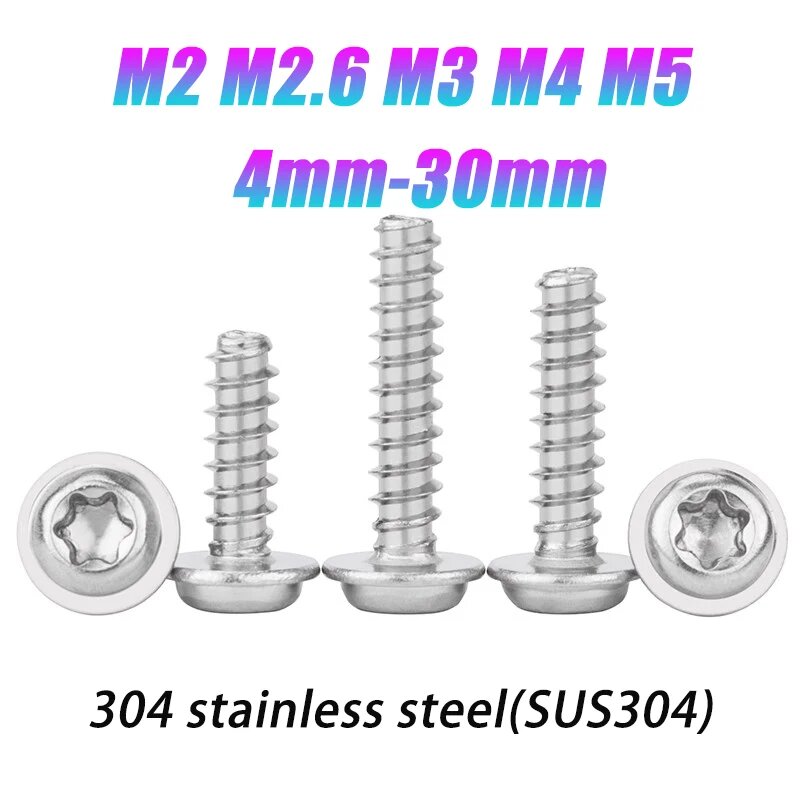 Саморезы Torx из нержавеющей стали для пластика M2-M5 M5x20(20pcs)