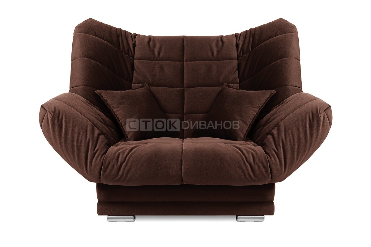 Кресло Сток Диванов Марко Brown шоколадный, механизм клик-кляк, съёмный чехол