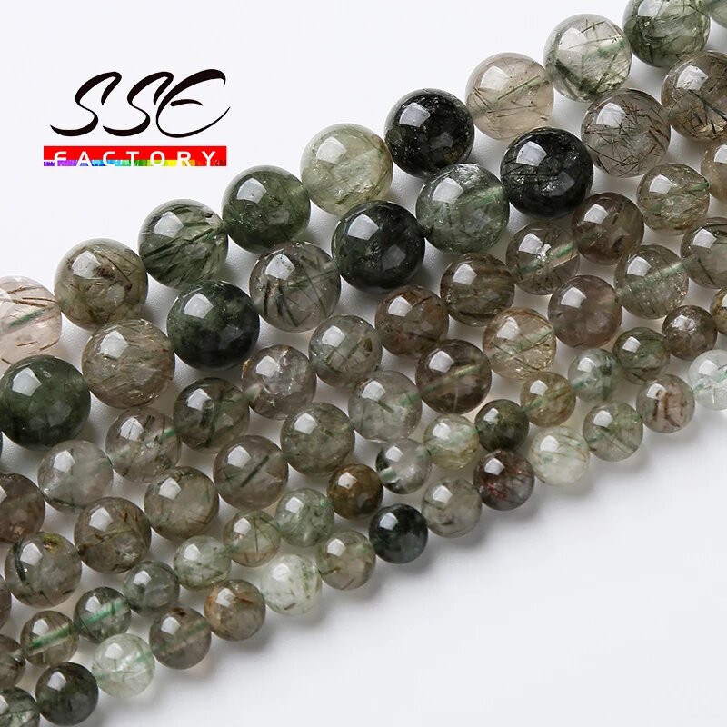 Зеленый рутилированный кварц бусины Sunshine and Beads 6 8 10 мм