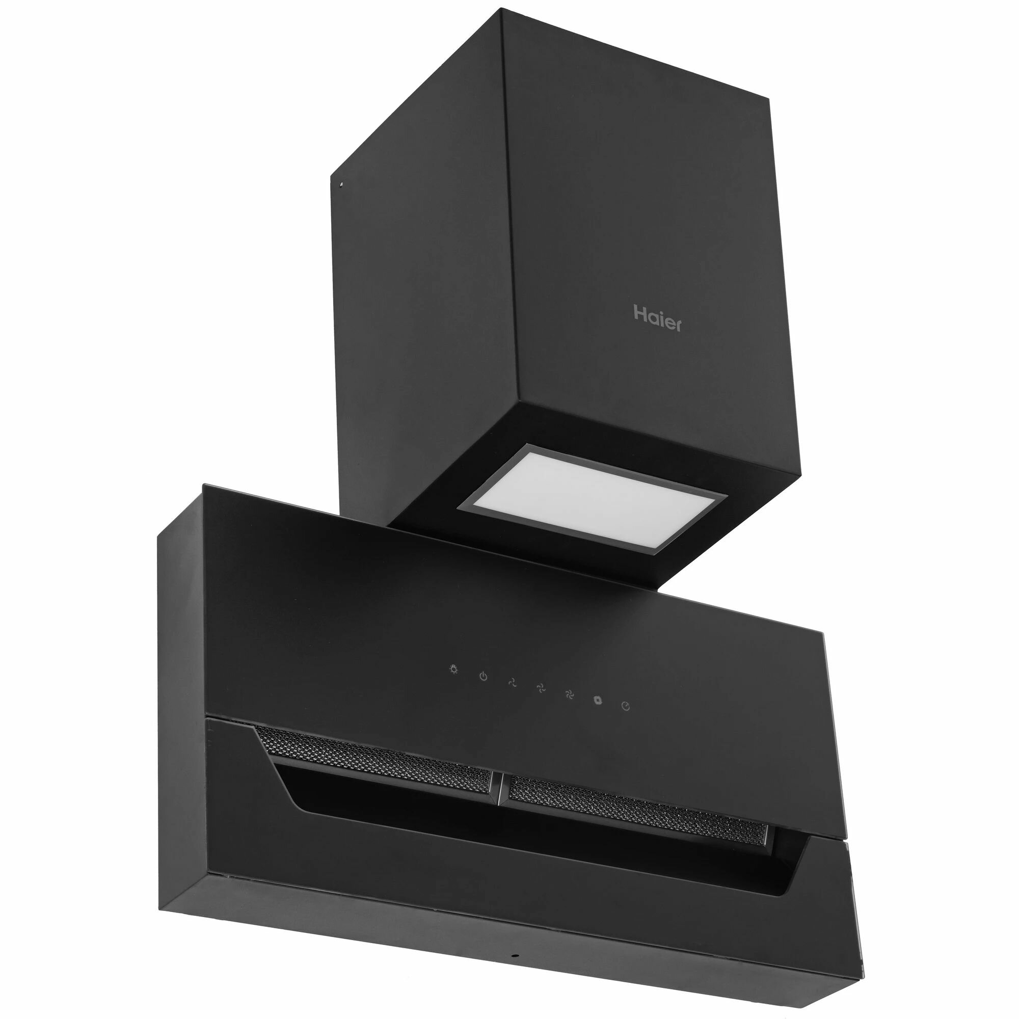 Вытяжка Haier HVX-W682CB, каминная, сенсорное управление, 670м³/ч, черная