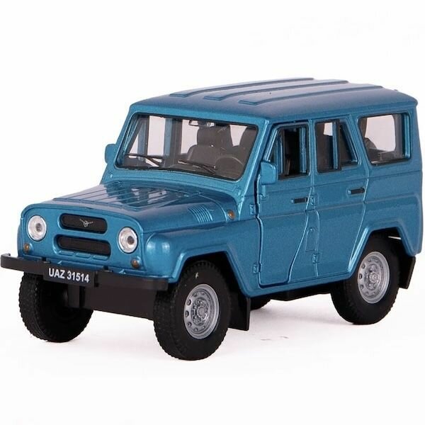 Машинка Welly металлическая модель автомобиля УАЗ-31514, масштаб 1/38, UAZ, Синяя. 42380