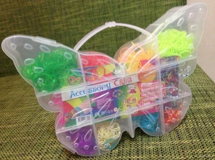 Набор для изготовления браслетов Бусинка "Бабочка" 1500 резиночек, крючок, станок