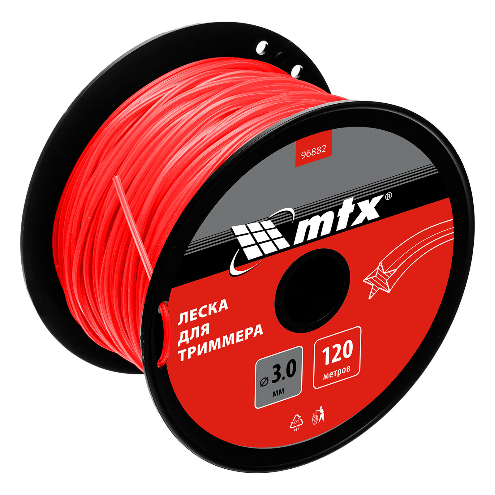 Леска для триммера звезда 3,0 мм х 120 м, на катушке MTX 96882