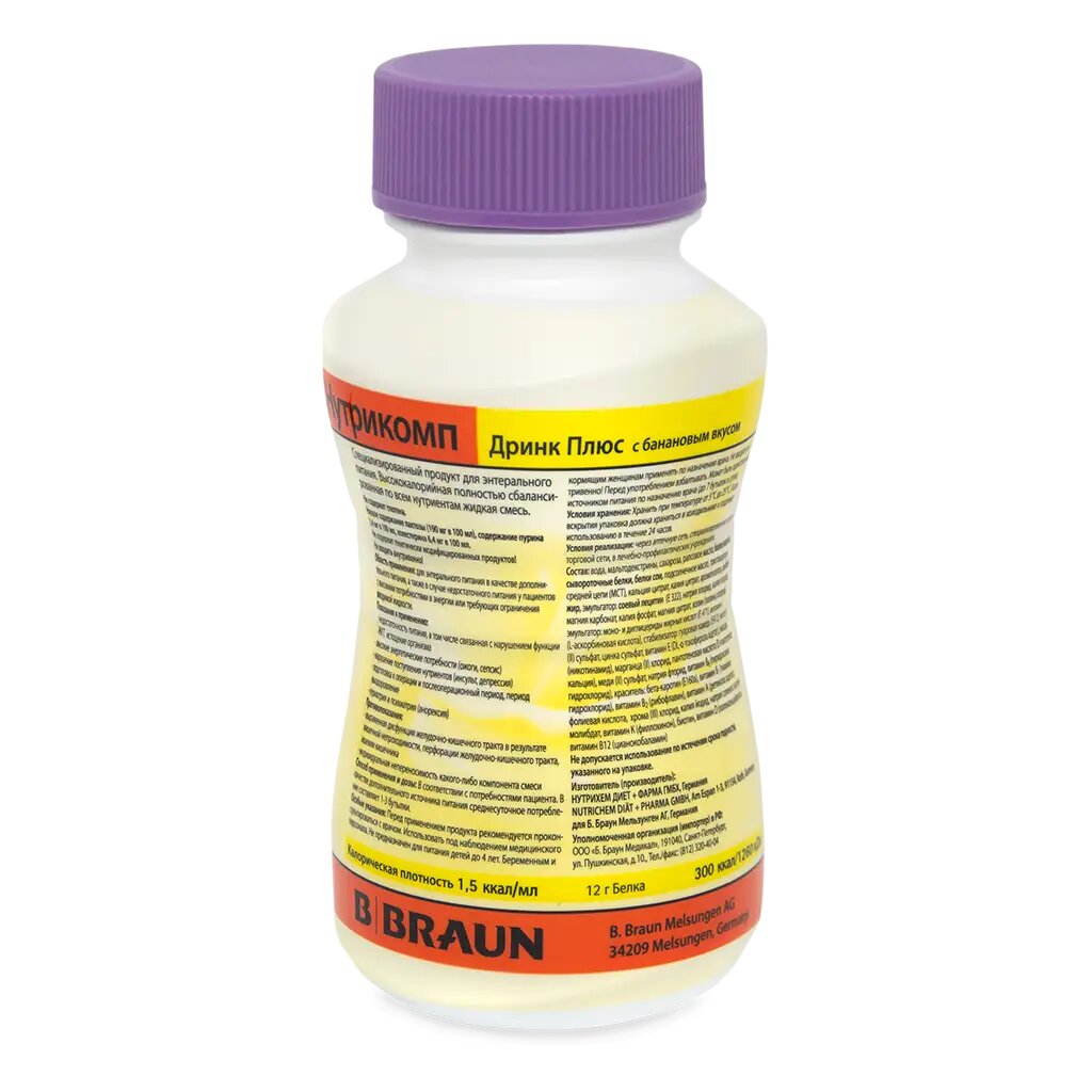 Нутрикомп Дринк Плюс банановый пластиковая бутылка 200 мл 1 шт